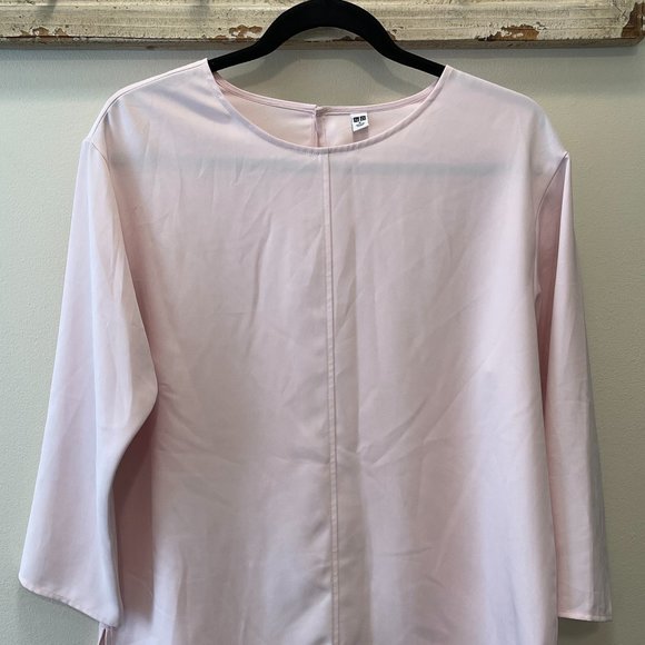 Uniqlo | Tops | Uniqlo Light Pink Blouse | Poshmark